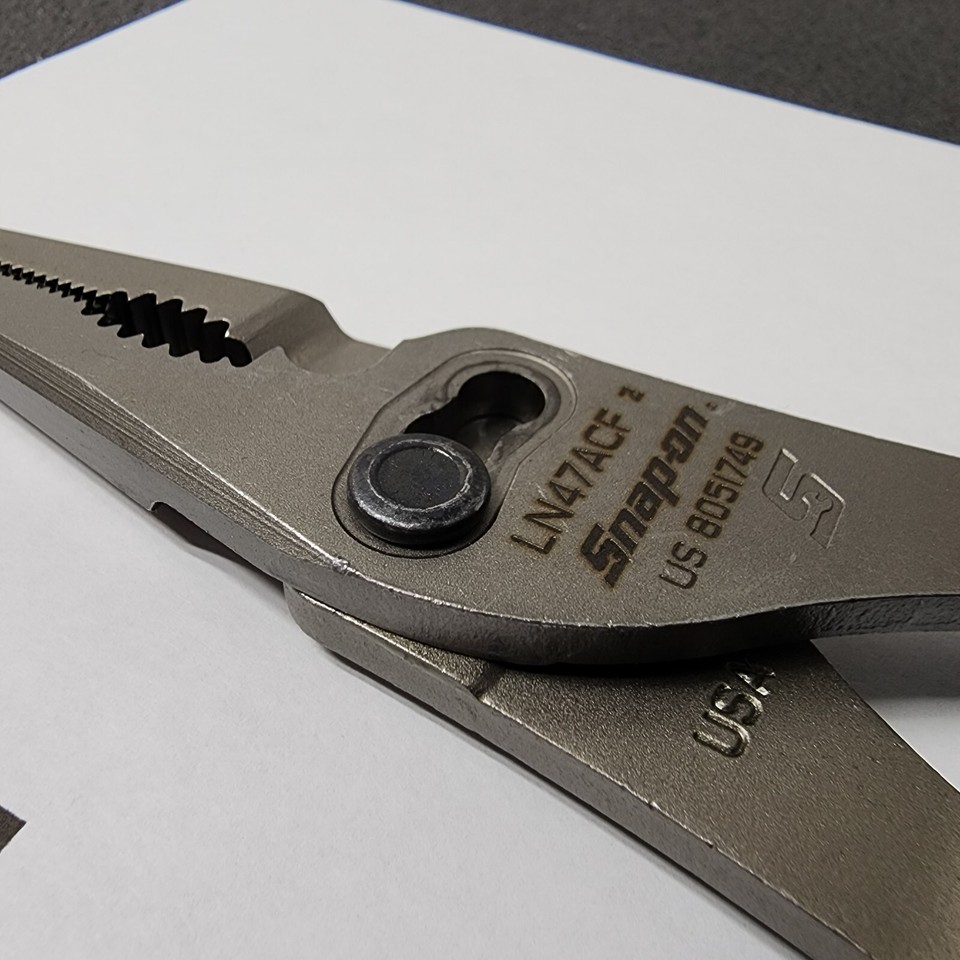 Snap-on Tools USA NEW POWER BLUE Talon Grip Long Nose Slip Joint Pliers ...