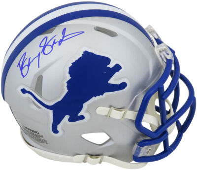 Barry Sanders Signed Detroit Lions Throwback Riddell Speed Mini Helmet ...