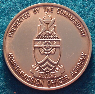 Vtg 1990’s Army Ft Riley KS Commandant NCO Academy Bronze 45mm ...