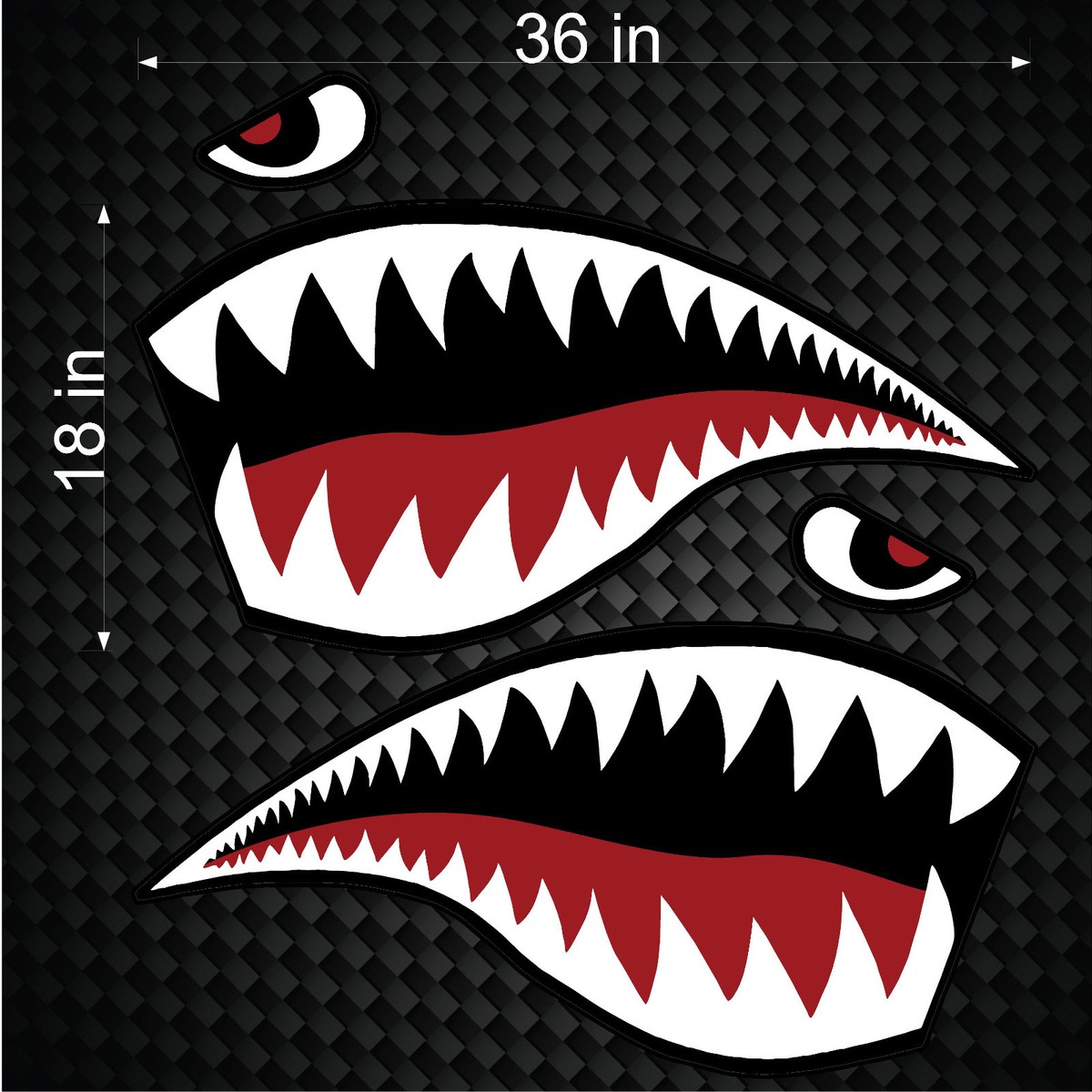 Flying Tiger Teeth Decal Weston Ink. Flying Tigers Shark Teeth Decals