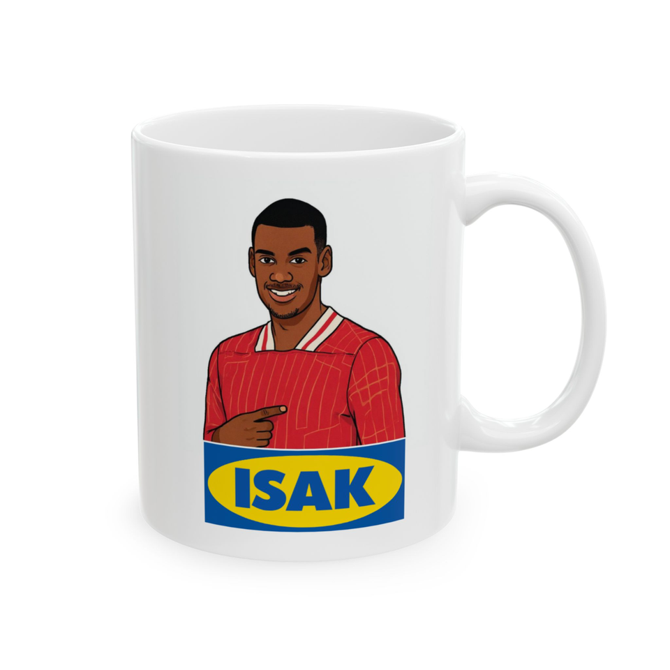 Novelty Alexander Isak Cartoon Image Mug, football fan, ceramic 11oz ...