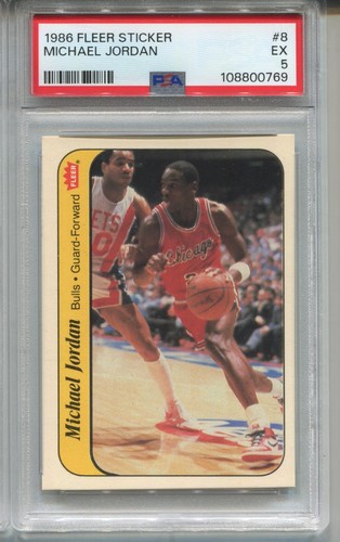 1986 Fleer Michael Jordan Rookie Card PSA 5 Sticker Centered #8 | eBay
