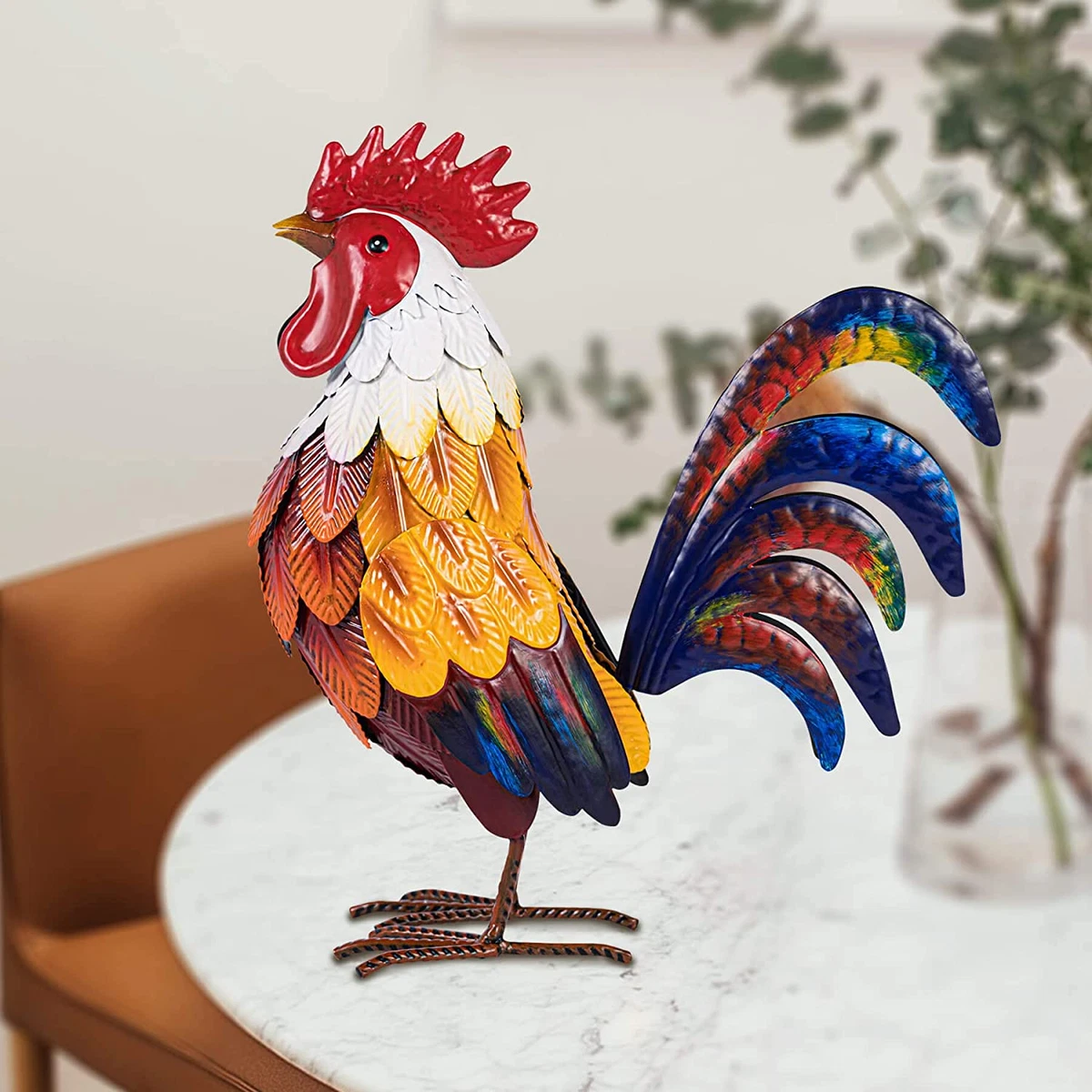 Metal Roosters Decor | Shelly Lighting