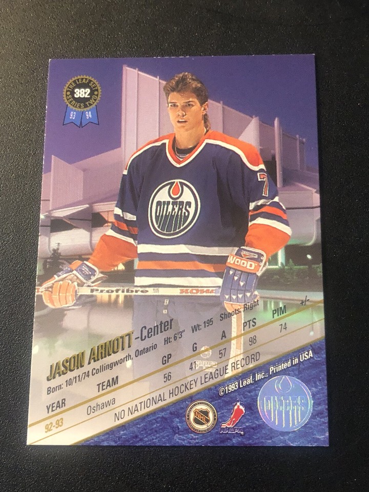 1993-94 Leaf Jason Arnott #382 Rookie RC | eBay