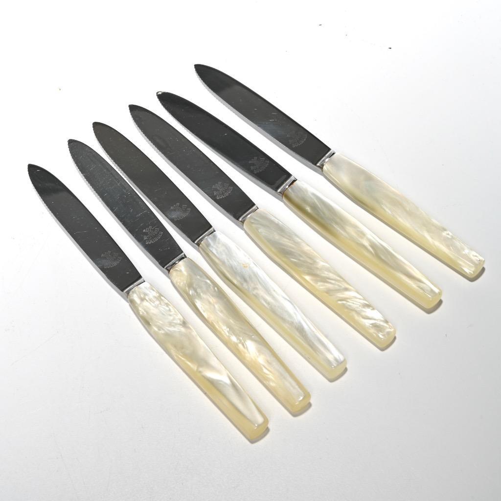 Set of Six (6) Vintage Rostfrei Solingen Mother of Pearl Cocktail ...