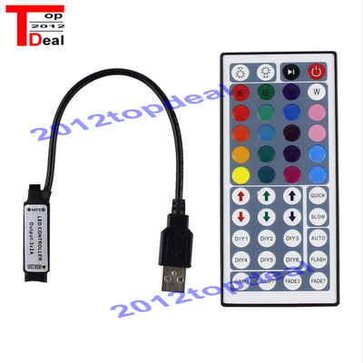 USB RGB Controller 5V 24V 44Keys IR Remote Controller Led Dimmer for 5V ...