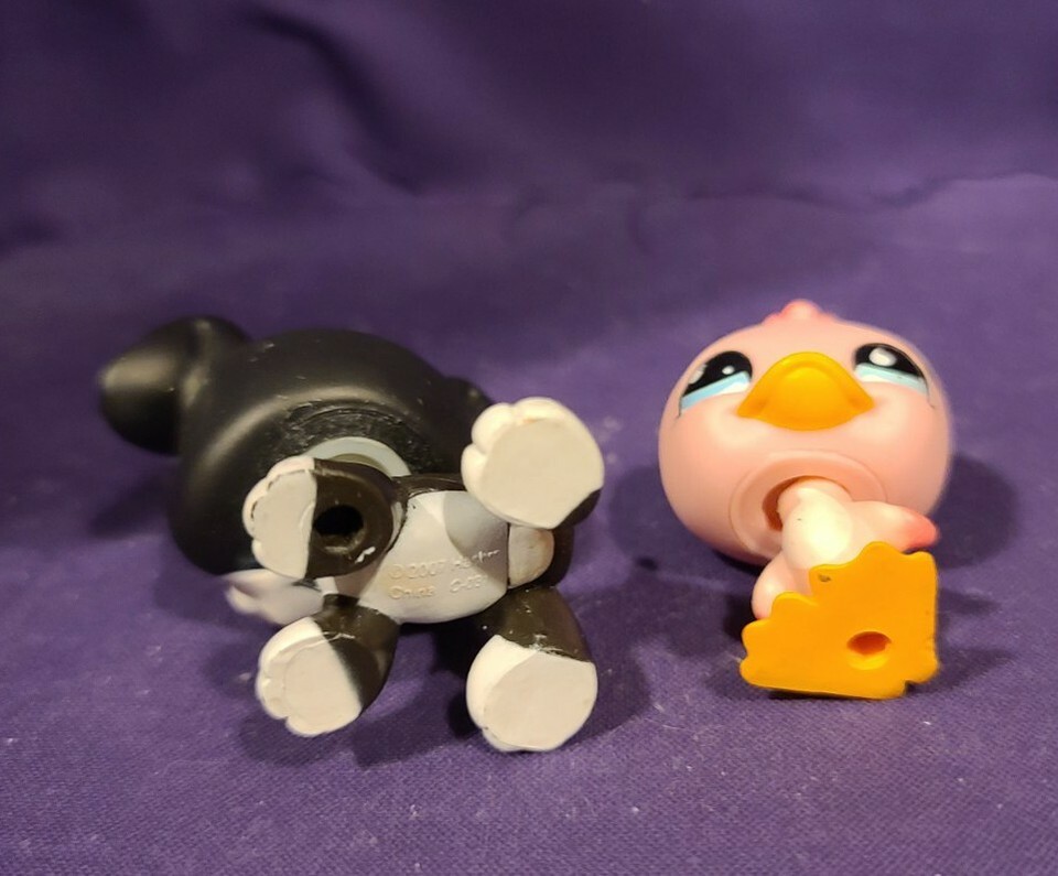 Authentic Littlest Pet Shop LPS 825 826 Sportiest Black Boxer Dog Pink ...
