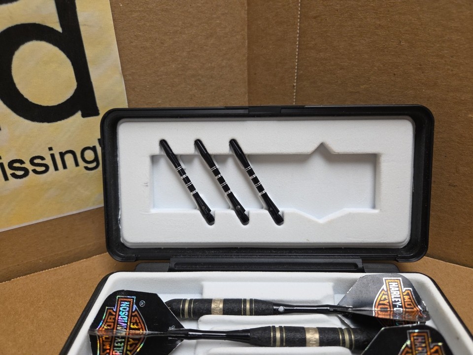 USED Harley Davidson 23 Gram Steel Tip Darts Set With Case *SEE PICS | eBay