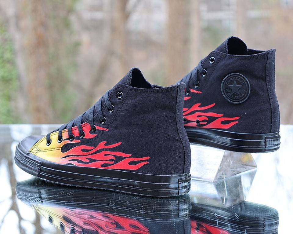 Converse Chuck Taylor All Star Hi Flames 2004 Men’s Size 12 Black ...