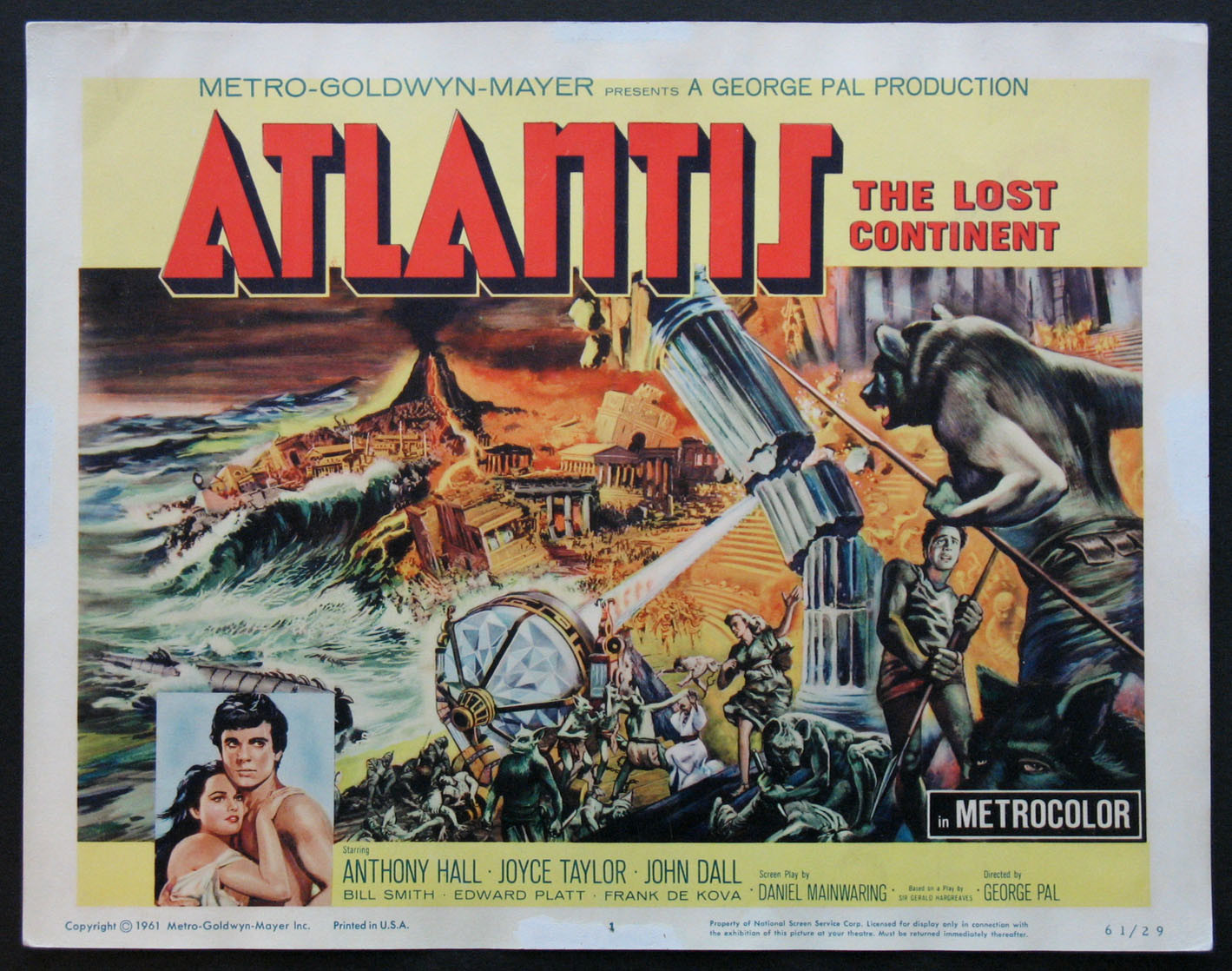 ATLANTIS THE LOST CONTINENT GEORGE PAL SCIENCE FICTION 1961 TITLE CARD ...