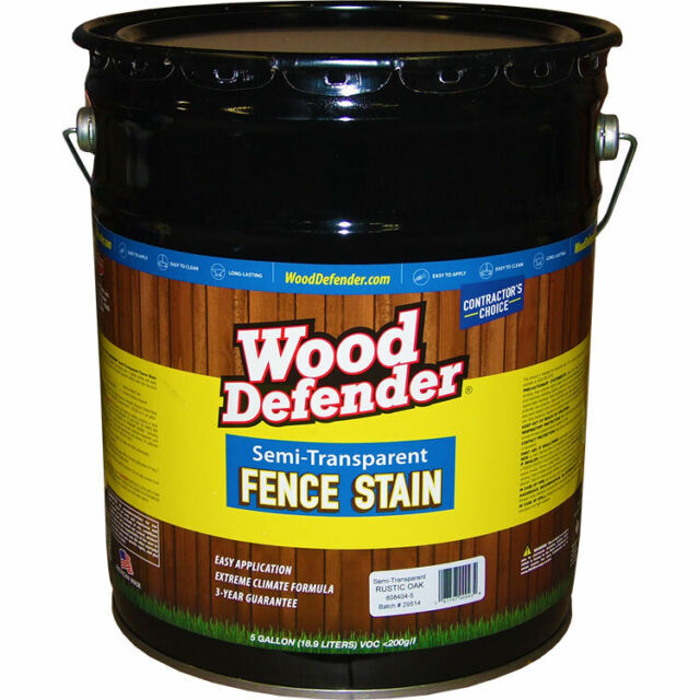 Wood Defender Semi-transparent Fence Stain - Rustic Oak, 5-gallon ...