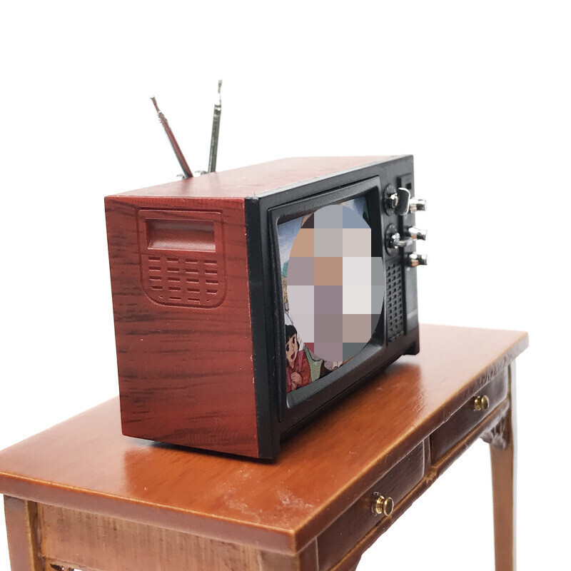 Dollhouse Miniature TV Living Room 1:12 Scale Television Tabletop ...