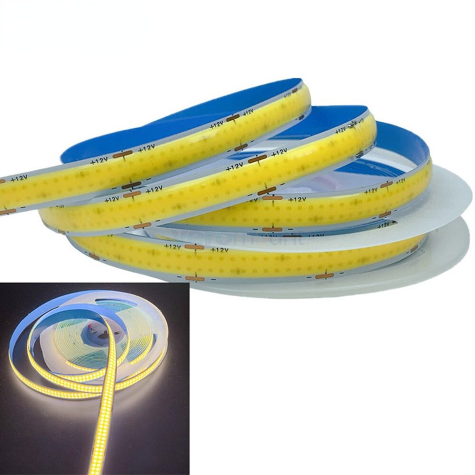 Double Row COB LED Strip DC12V 24V Super Bright 642LEDs/m Flexible ...