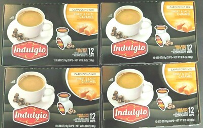 (48) Indulgio Sweet & Salty Caramel Cappuccino k-cups (4 Boxes of 12 ...