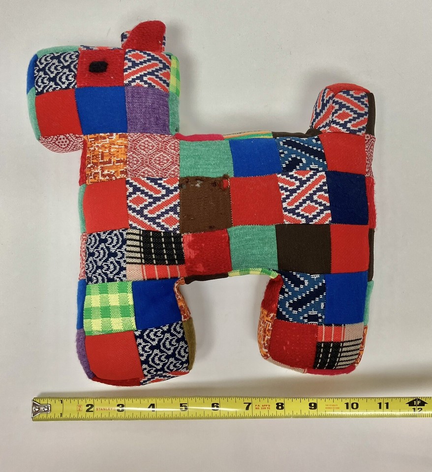 Patchwork Quilt Scottie Dog Vintage Handmade Stuffed Animal Folk Art ...