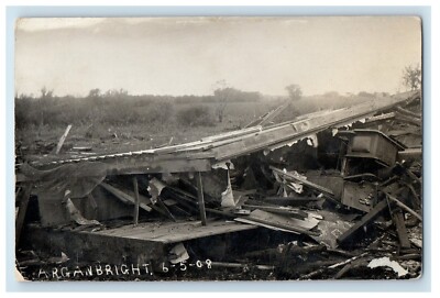 1908 Elijah Arganbright Place Tornado Disaster Shickley NE RPPC Photo ...