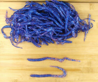 (75) V&M 6" Twist Tail Worms Blue Flash Bulk Lot Brand New | eBay