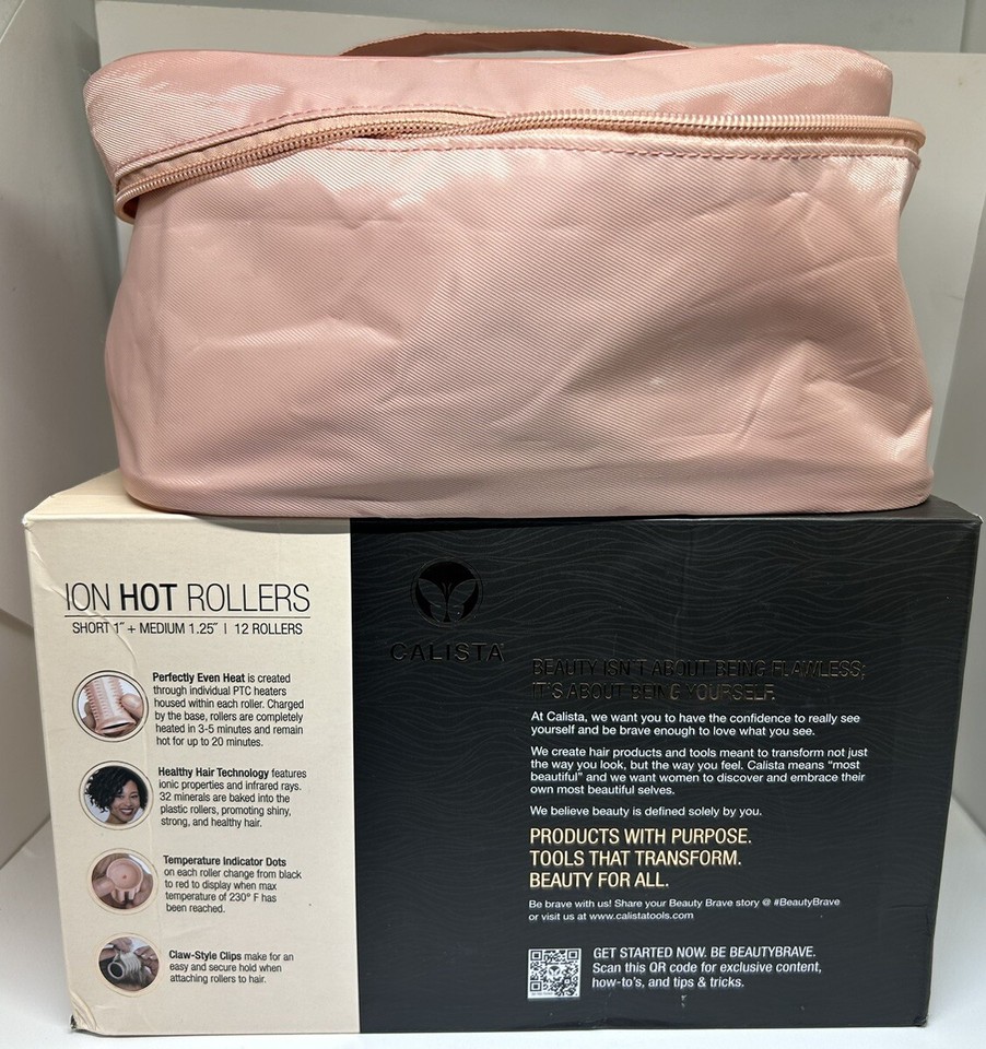 Calista Tools Ion Hot Rollers 12 - 1" Short, 1.25" Medium Clips Stand ...