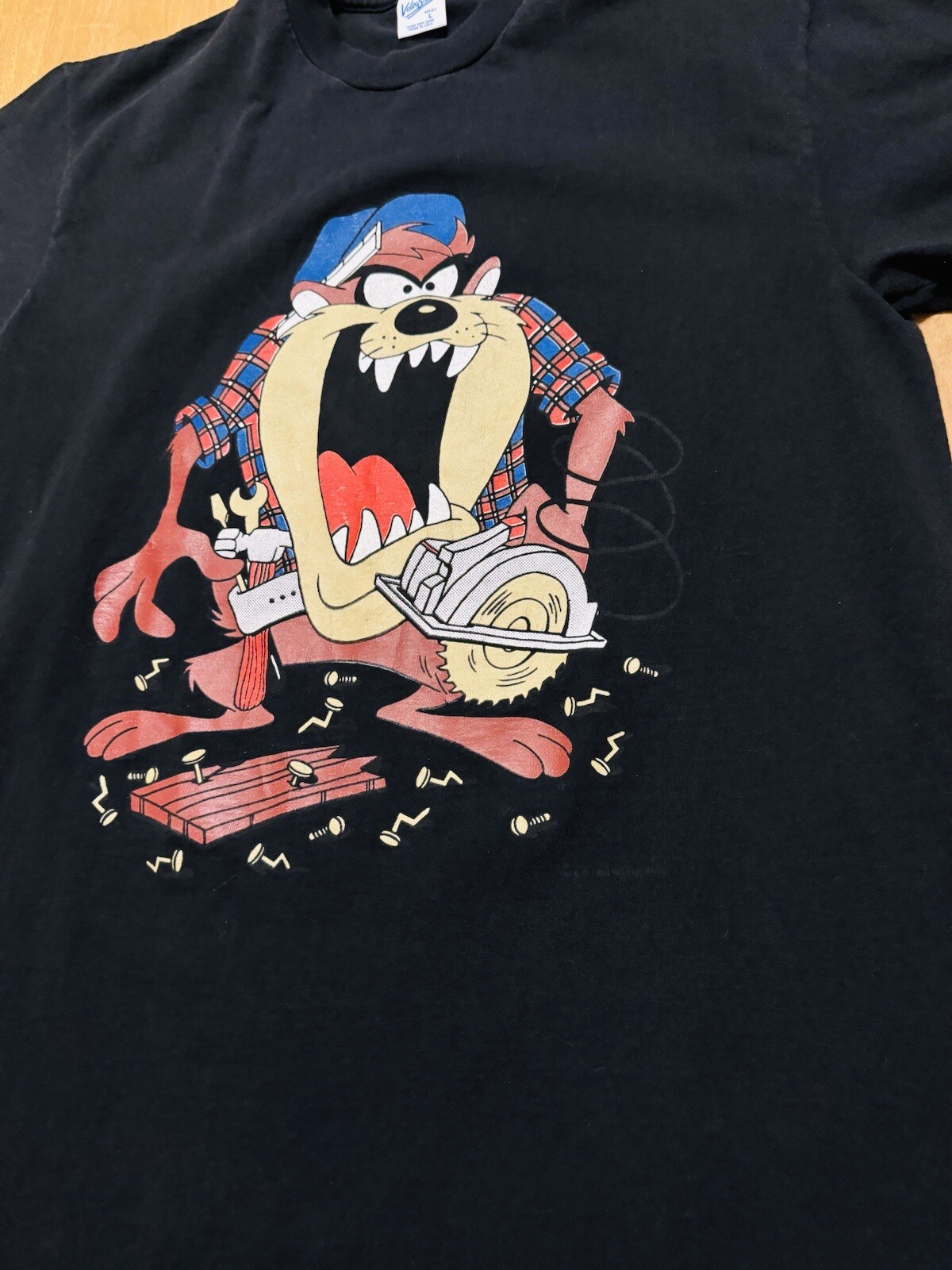 Vintage 90s Tasmania Devil TAZ Construction Worker T-shirt Sz. L USA ...