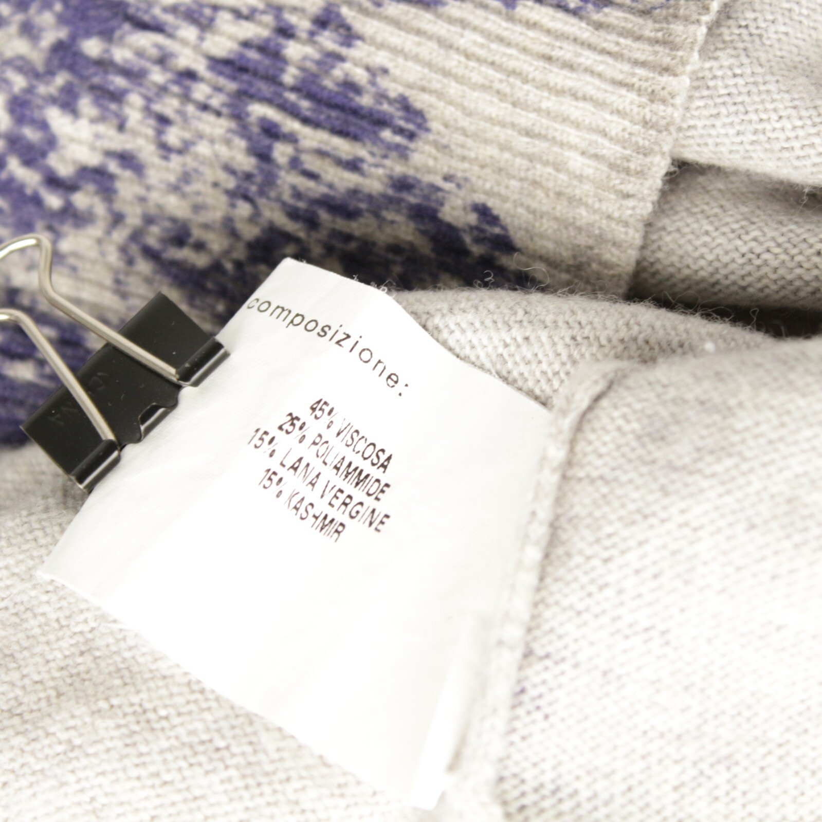 Nanibon Nani Bon Mens Sweater 40 Gray Purple Argyle Abstract Wool ...