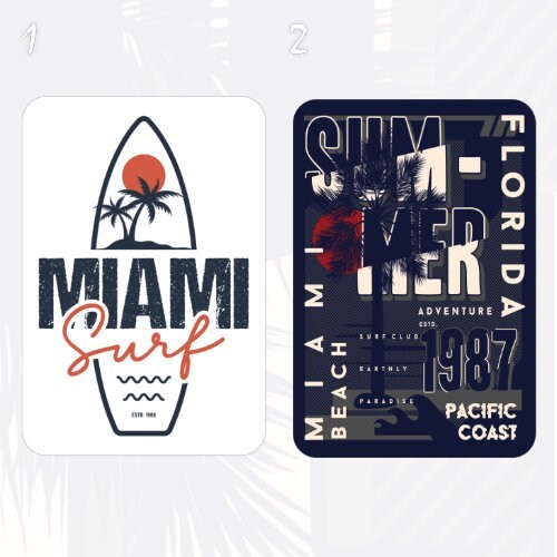 2x Miami beach souvenirs, Florida vacation stickers | Custom size (≤12 ...