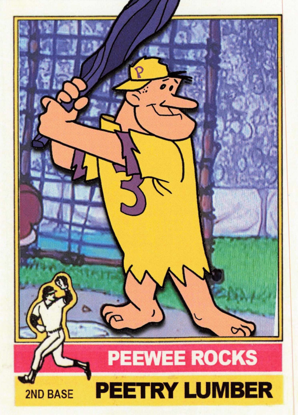 Flinstones Peewee Rocks Baseball Chris51 Parody Card | eBay