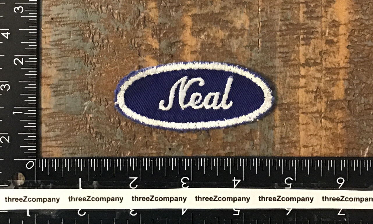 NEAL Vintage Name Tag Job Work Badge Blue/White Sew-On Patch 1960's ...