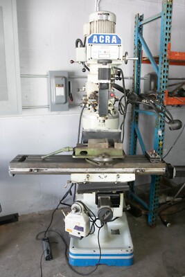 ACRA / CNC MASTERS AM-2V MILLING MACHINE 9 x 49 Table, 2-HP 230 Vac 1 ...