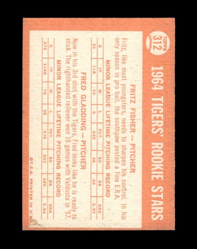 1964 Topps Set-Break #312 Tigers Rookies EX-EXMINT *GMCARDS* | eBay