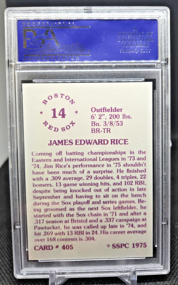 1975 SSPC #405 Jim Rice Rookie PSA Gem MT 10 Red Sox (BLC064) | eBay