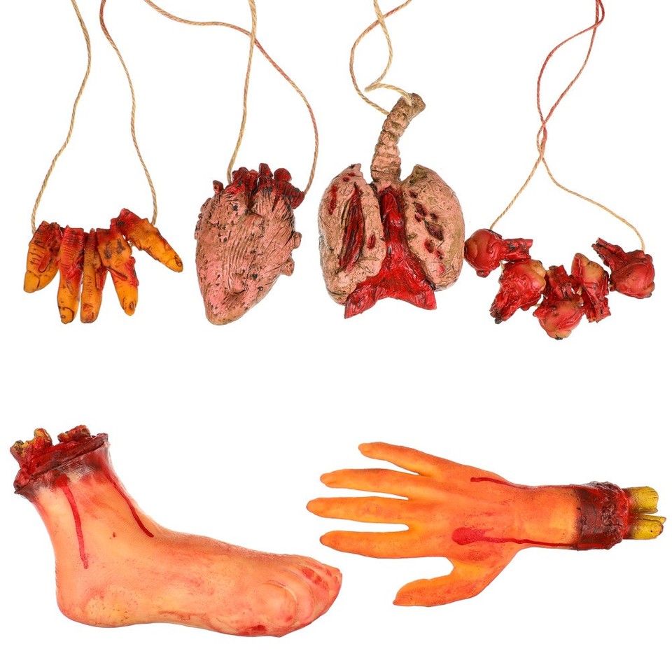 1 Set Halloween Blood Props Fake Scary Broken Body Parts Severed Hand ...