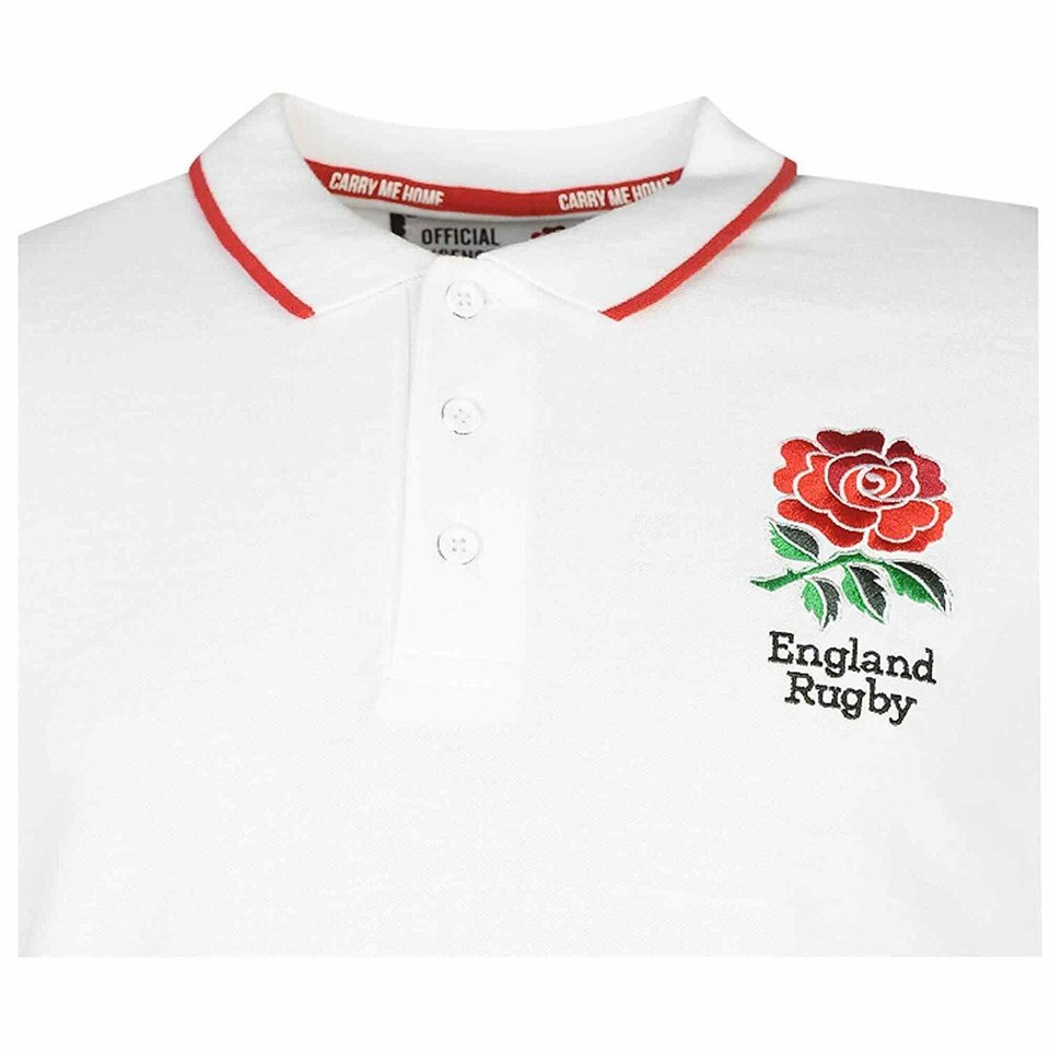 Official RFU England Rugby Core Men's Polo Shirt, Embroidered Badge ...