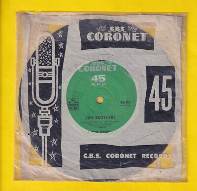 Marty Robbins Oz "Coronet" 45rpm single- Five Brothers / Ride Cowboy ...