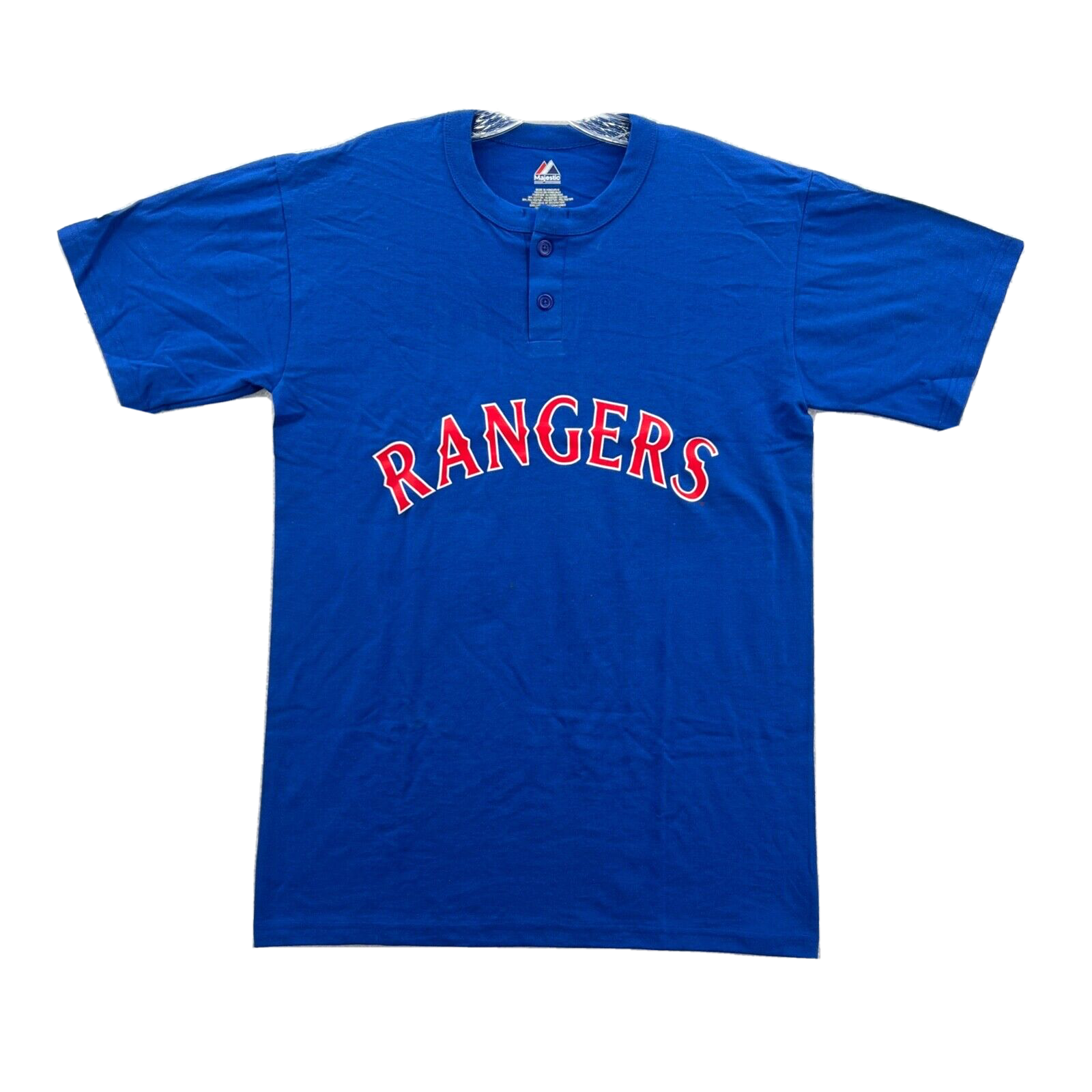 Texas Rangers Shirt Mens Medium Blue MLB Baseball Jersey Henley Tee ...