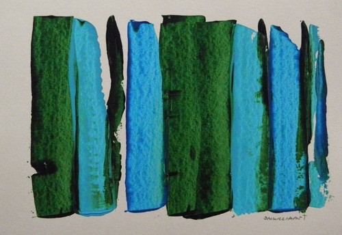 ORIGINAL Abstract Painting JMW art John Williams Expressionism GREEN ...