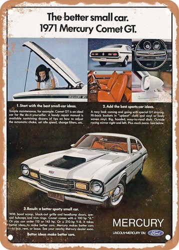 METAL SIGN - 1971 Mercury Comet GT Small Car Vintage Ad | eBay