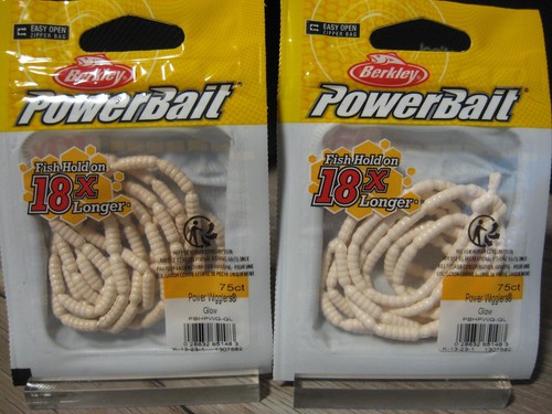 2 Packs 75ct Berkley Soft Fishing PowerBait - Power Wigglers - Glow ...