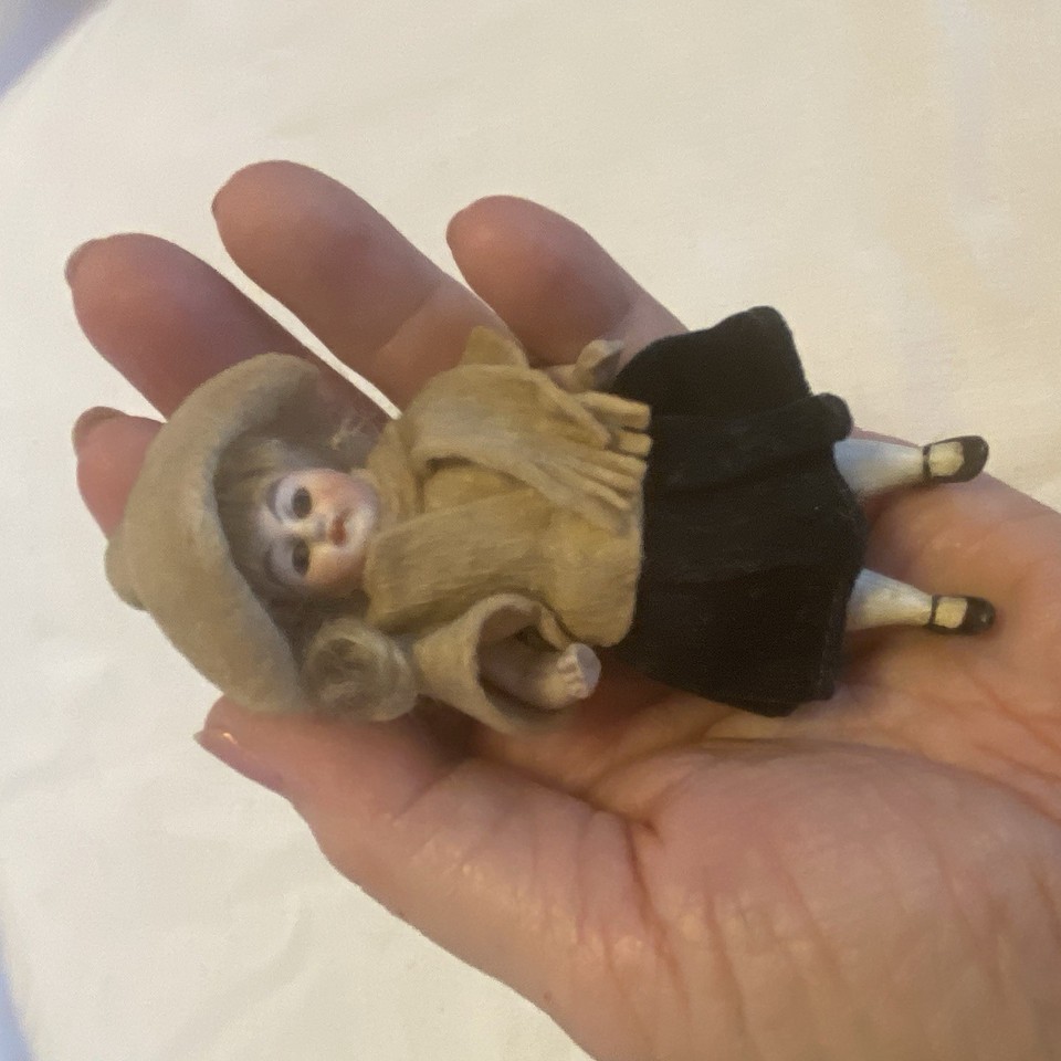 Kling Antique Mignonette Girl Doll Bisque 3-1/2 German Wavy Blonde ...