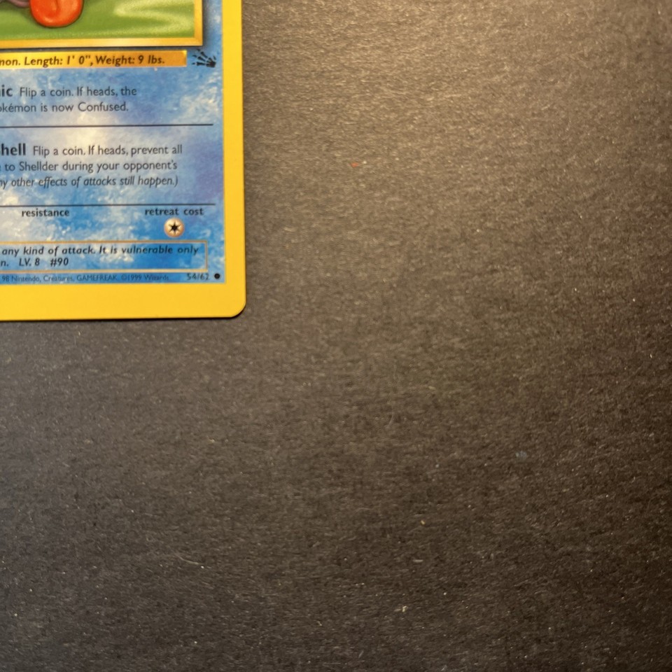 ERROR MISCUT Pokémon TCG Shellder Fossil 1st Edition Common Card 54/62 ...