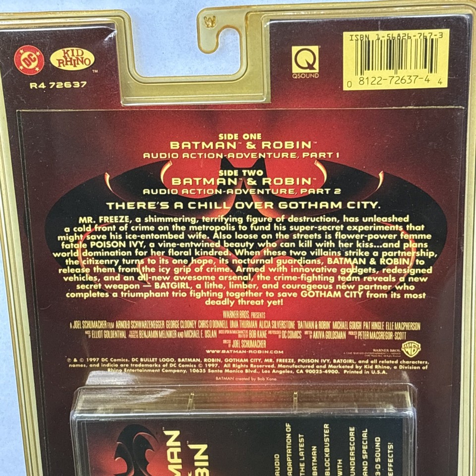 Batman & Robin Audio Action Adventure Cassette Tape with Book 1997 DC ...