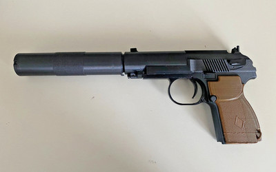Soviet Union PB Suppressed Pistol classic 1:1 Black & Brown Prop ...