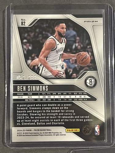 2024-25 Prizm- BEN SIMMONS (3) CARD LOT-, Blue Ice/125, Red/299, Silver ...