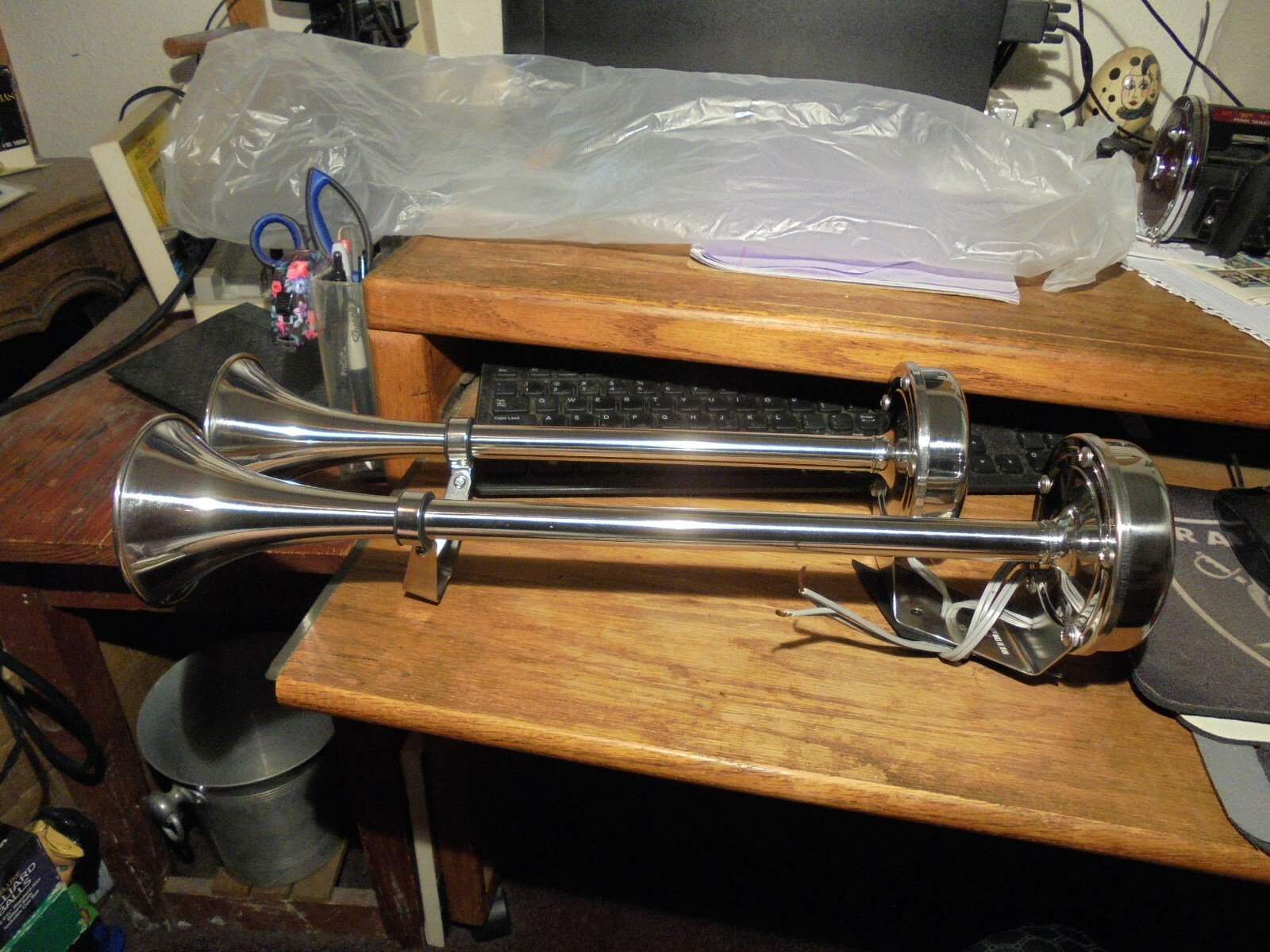 MARINCO AFI DUAL TRUMPET MARINE GRADE 24V HORN #A-23 ALL STAINLESS ...