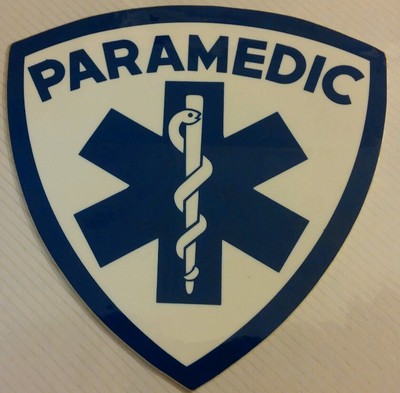 Vintage Paramedic badge decal with emblem southern ambulance builders ...