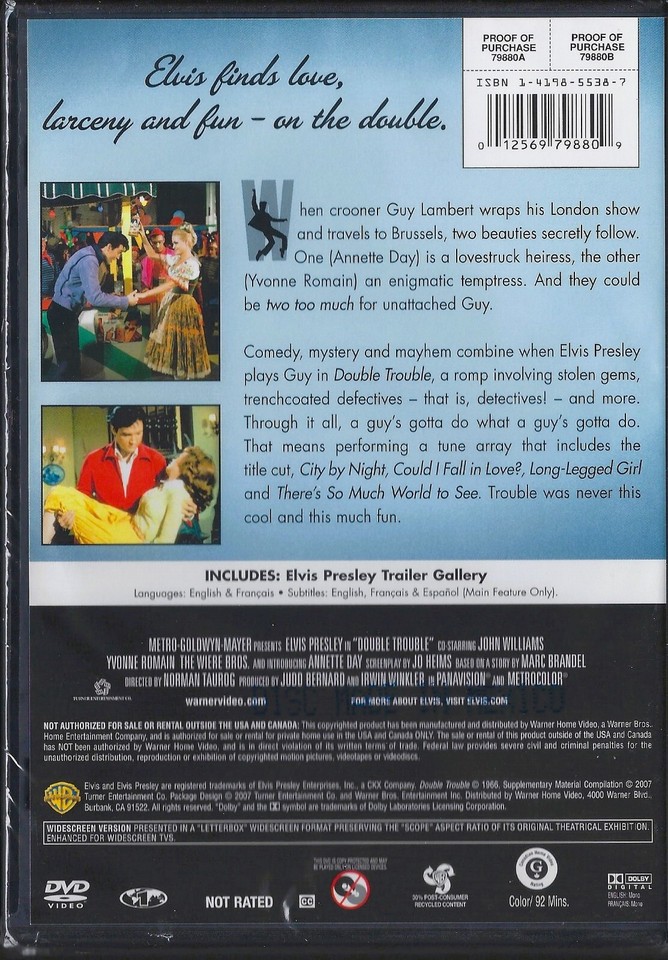 Double Trouble [DVD, 2007] w/Elvis Presley (Factory Sealed) & Brand NEW ...