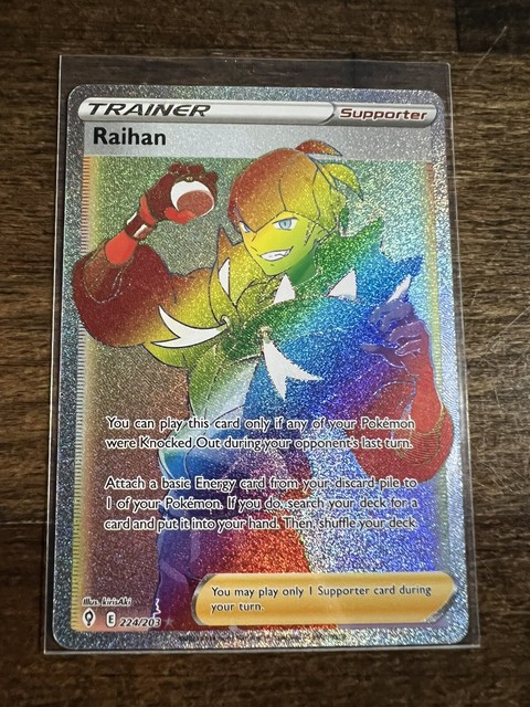 Pokémon TCG Raihan Evolving Skies 224/203 Holo Secret Rare for sale ...