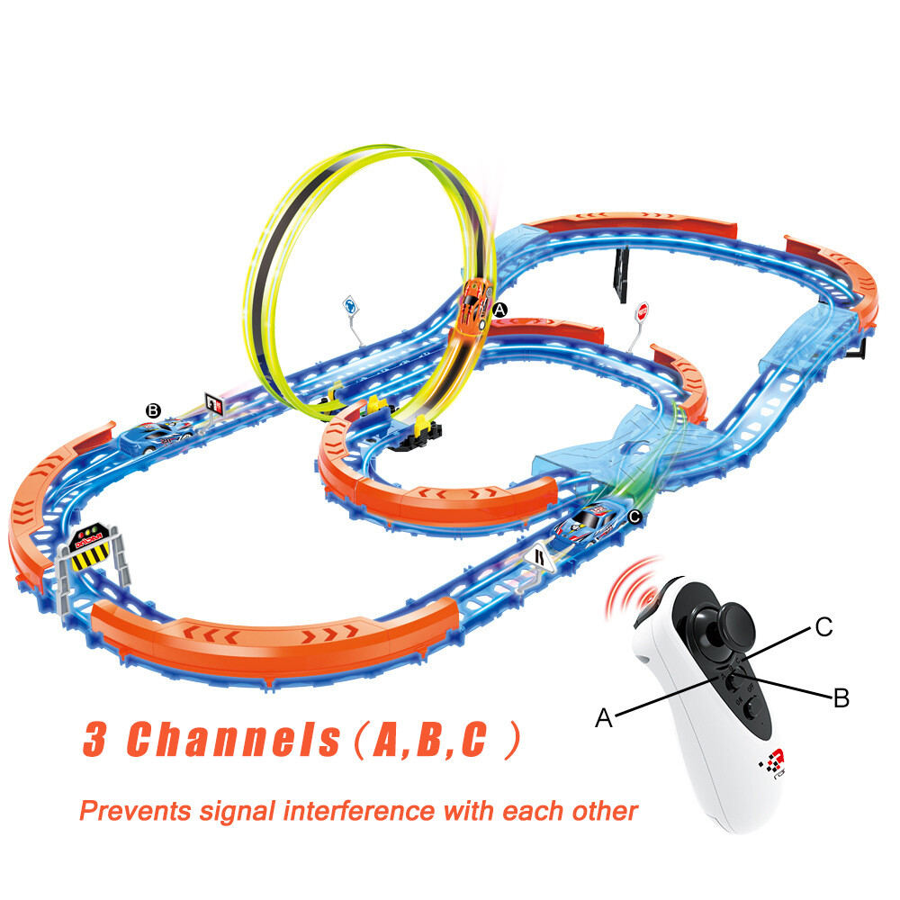 Electric Racing Tracks Slot Car Race Track Sets Toys with Car & Hand ...