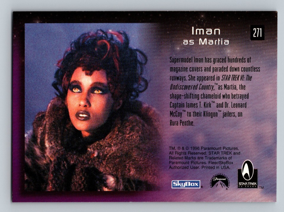 30 Years of Star Trek Reflections Phase Three #271 Iman as Martia Card ...