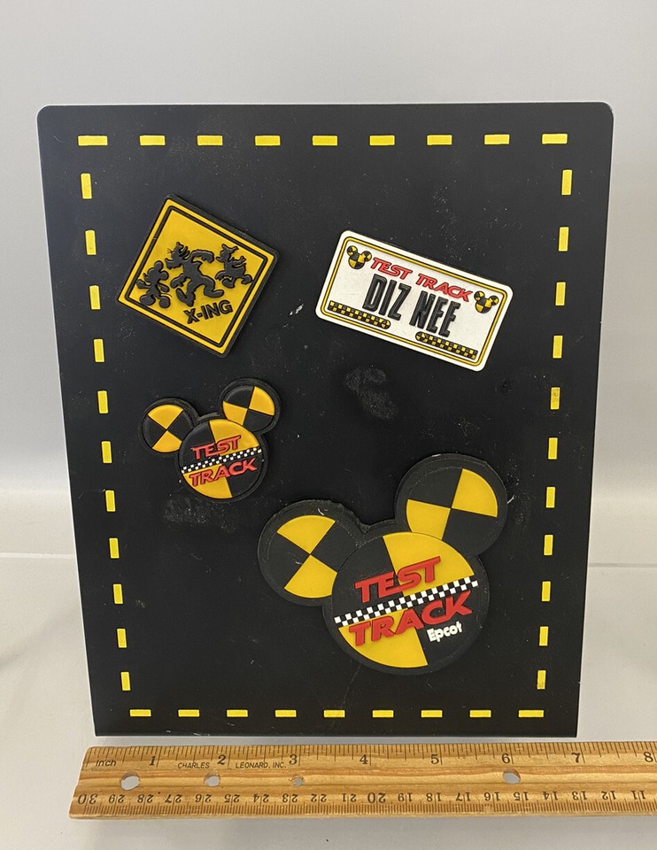 Disney Epcot Test Track X-ing Sign Magnets And Rare Display Magnetic ...