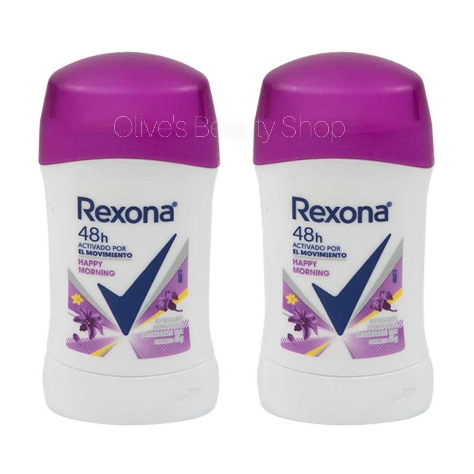 2 Rexona Desodorante 72 Hour Happy Morning Antiperspirant Barra Stick ...